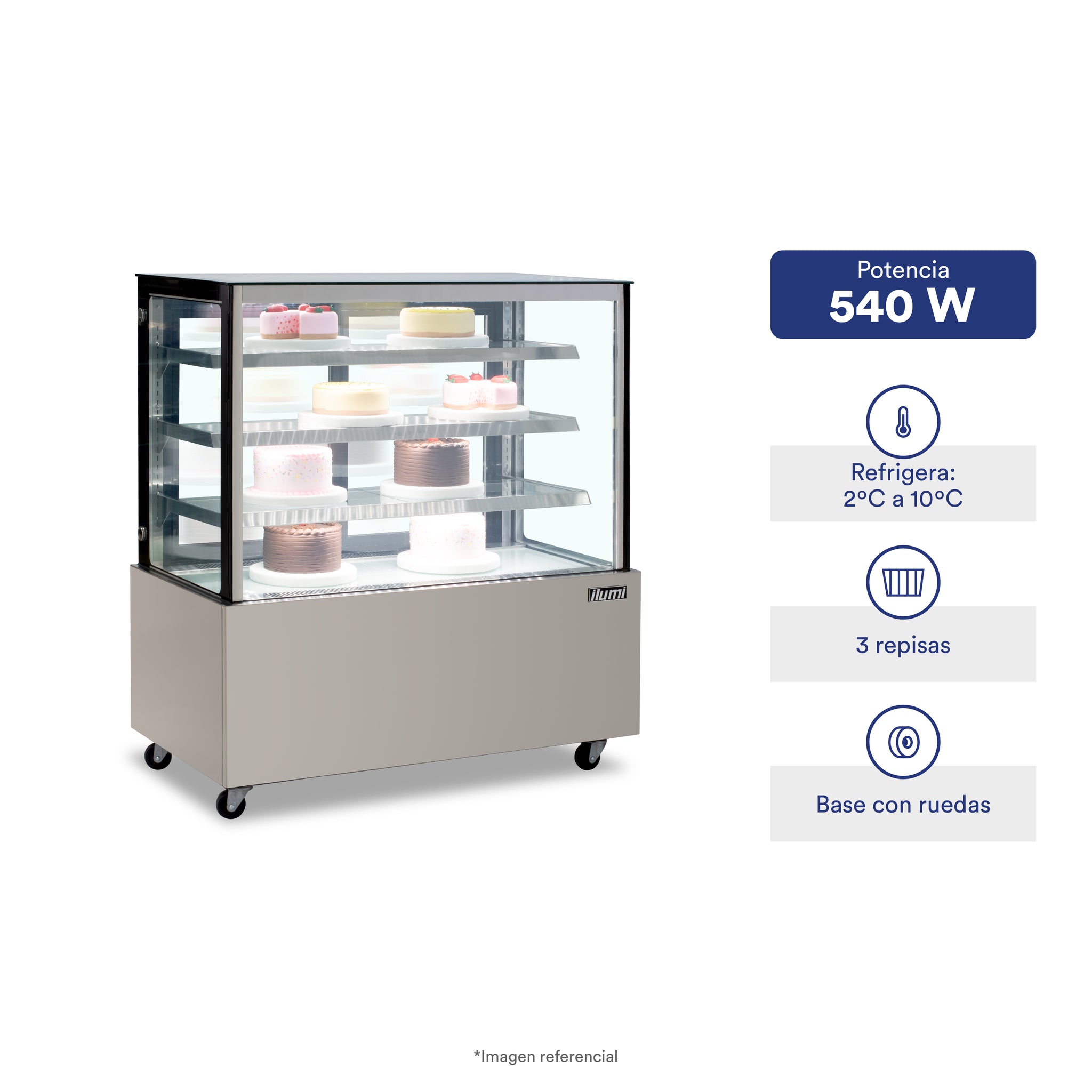 Vitrina refrigerada vidrio plano VRFH-1250AI – Ilumi Perú