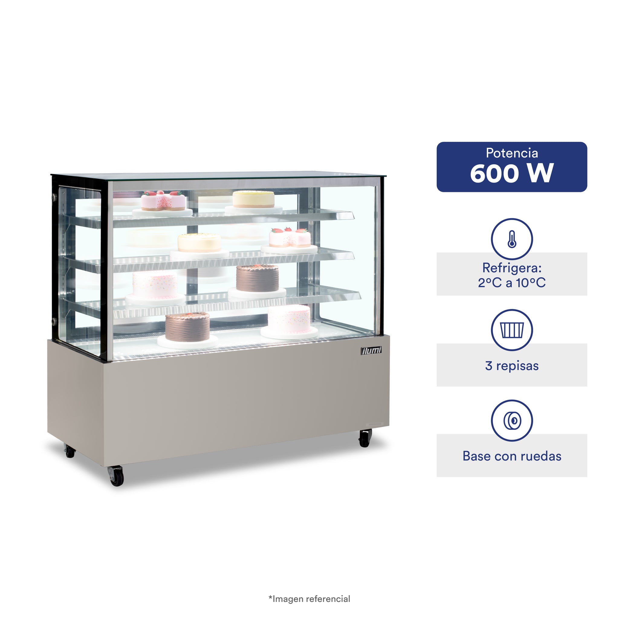 Vitrina refrigerada vidrio plano VRFH-1500AI – Ilumi Perú
